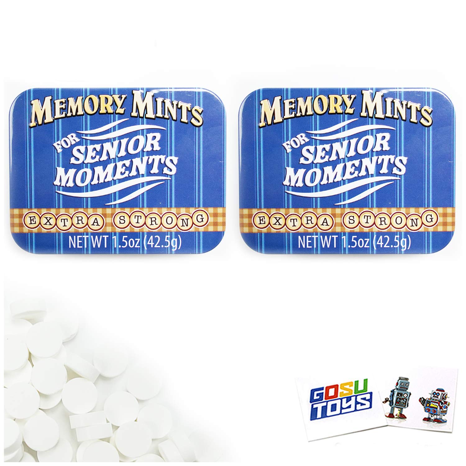 Amazon.com : Memory Mints 2 Pack For Senior Moments Fun Gag Tin Extra ...