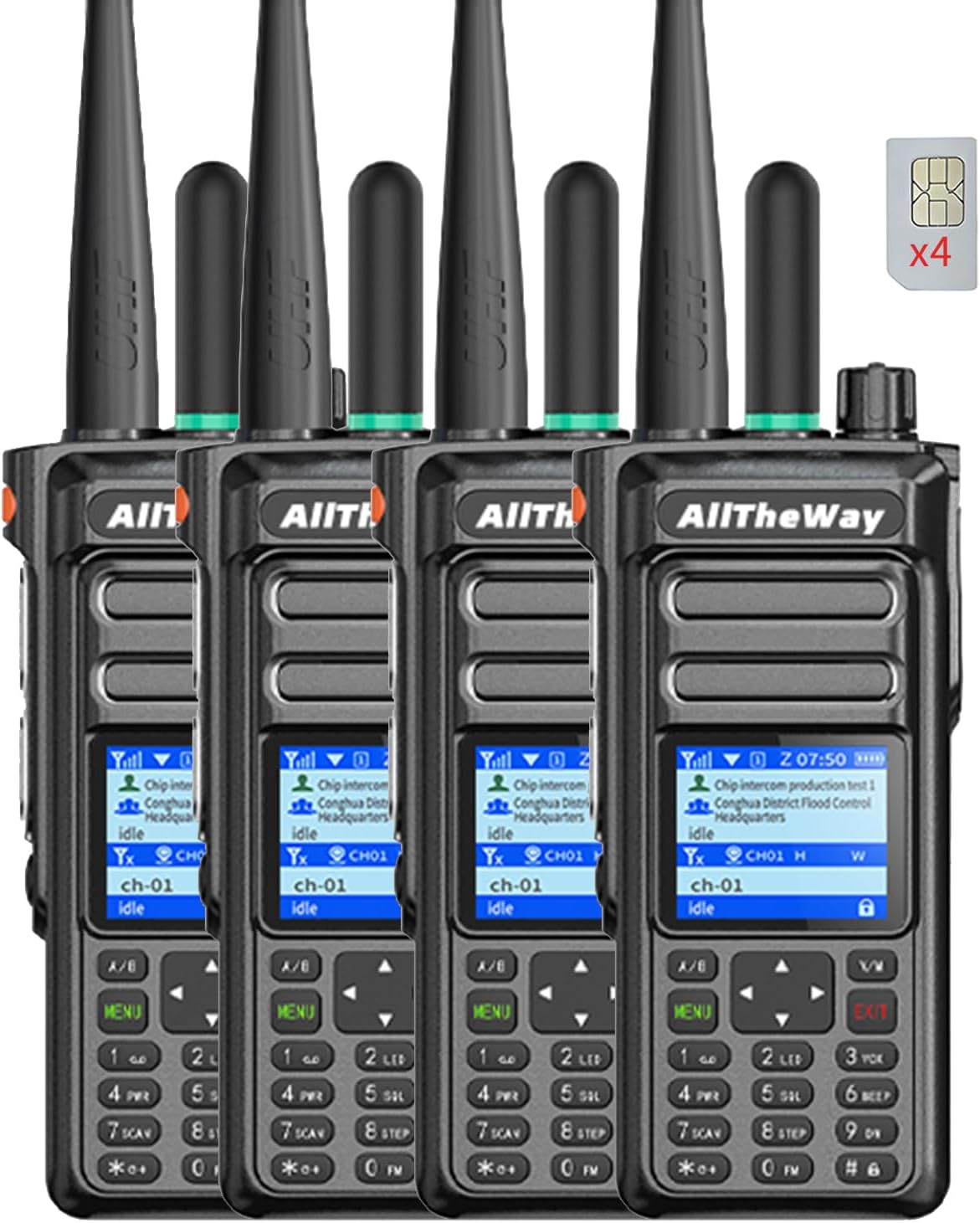 Amazon.com: 4 Pack 4G LTE PoC + Analog UHF Two Way Radios Unlimited ...