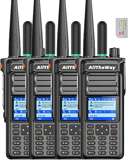 Amazon.com: 4 Pack 4G LTE PoC + Analog UHF Two Way Radios Unlimited ...
