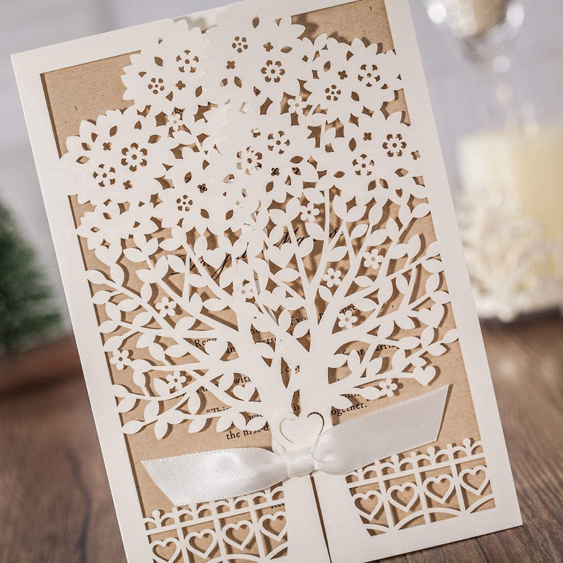 Rustic Laser Cut Wedding Invitations Uk White Rustic Laser Cut Wedding