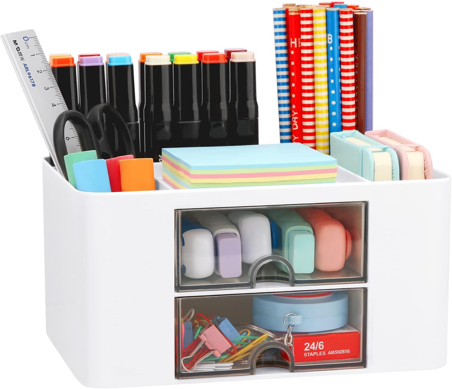 Amazon.com: SAYEEC Desk Organizer with Drawer, Cute Pencil Pen Holder ...