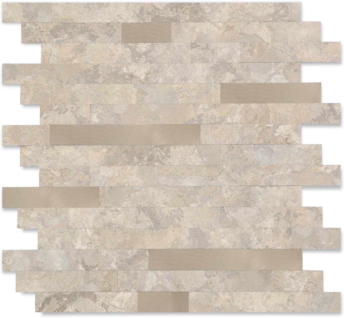 Yipscazo Peel and Stick Wood Metal Tile Backsplash, Stick on Tiles for ...