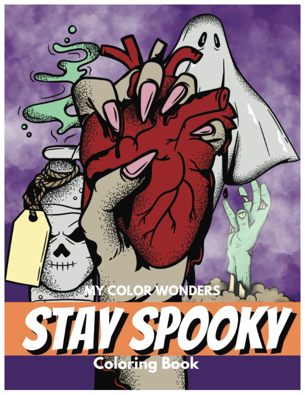 Amazon.com: My Color Wonders STAY SPOOKY Easy Halloween Coloring Book ...