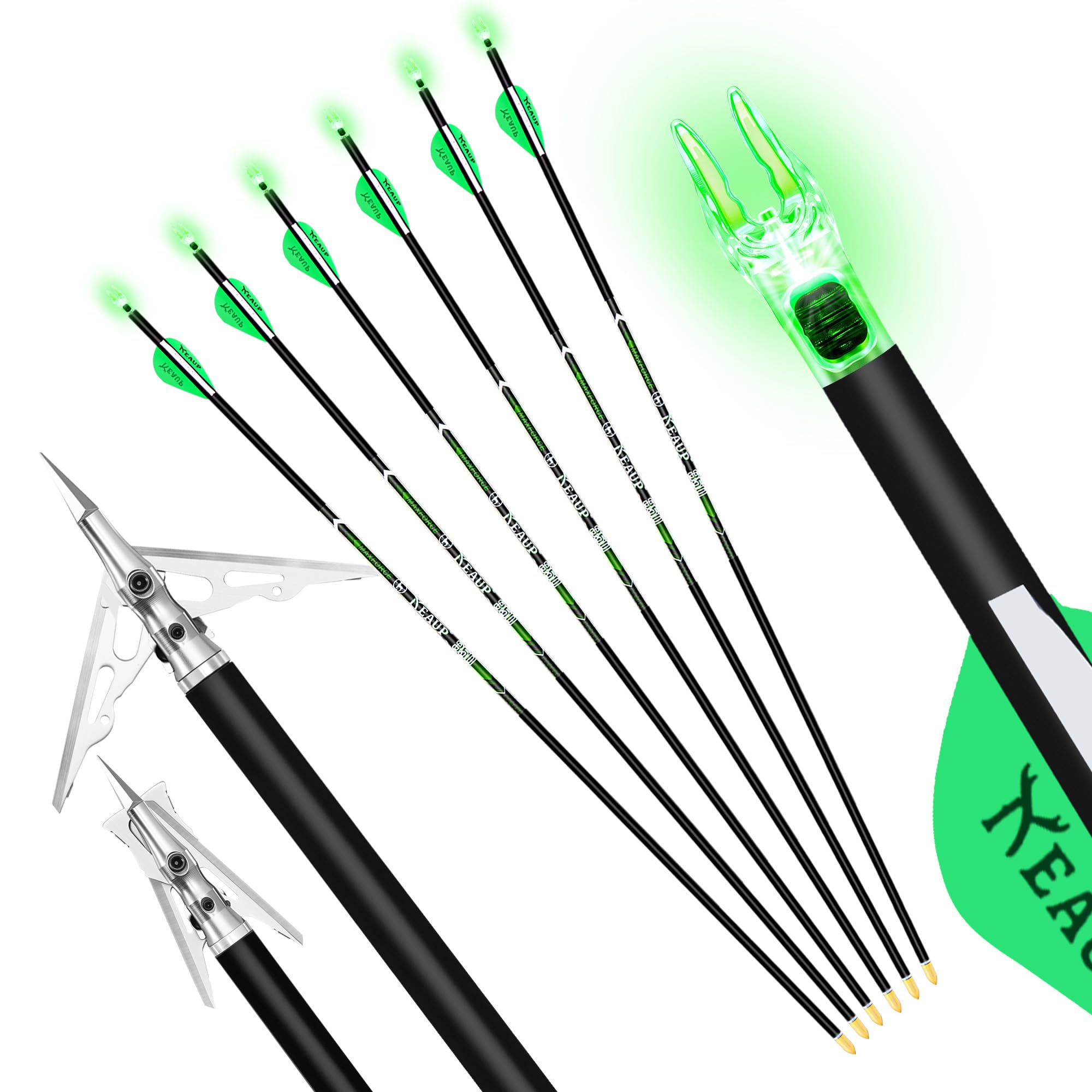 Snapklik.com : KEAUP 6 Pack 32 Inch Carbon Hunting Arrows