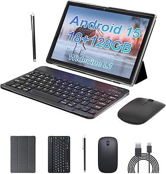 Amazon.com : ZZB Android 15 Tablet 10 inch Tablet 2 in 1 Tablets with ...