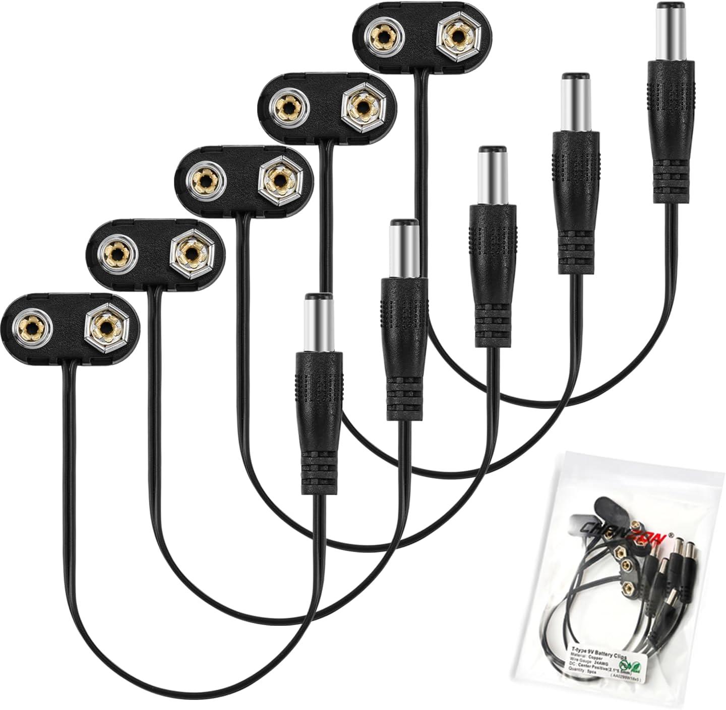 Amazon.com: Mr.Power 9V Battery Clip Converter Power Cable Snap ...