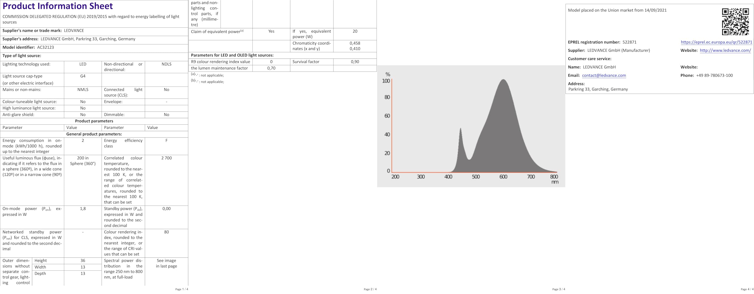 OSRAM LED pin lamp with G4 base, warm white (2700K), 12V low-voltage ...
