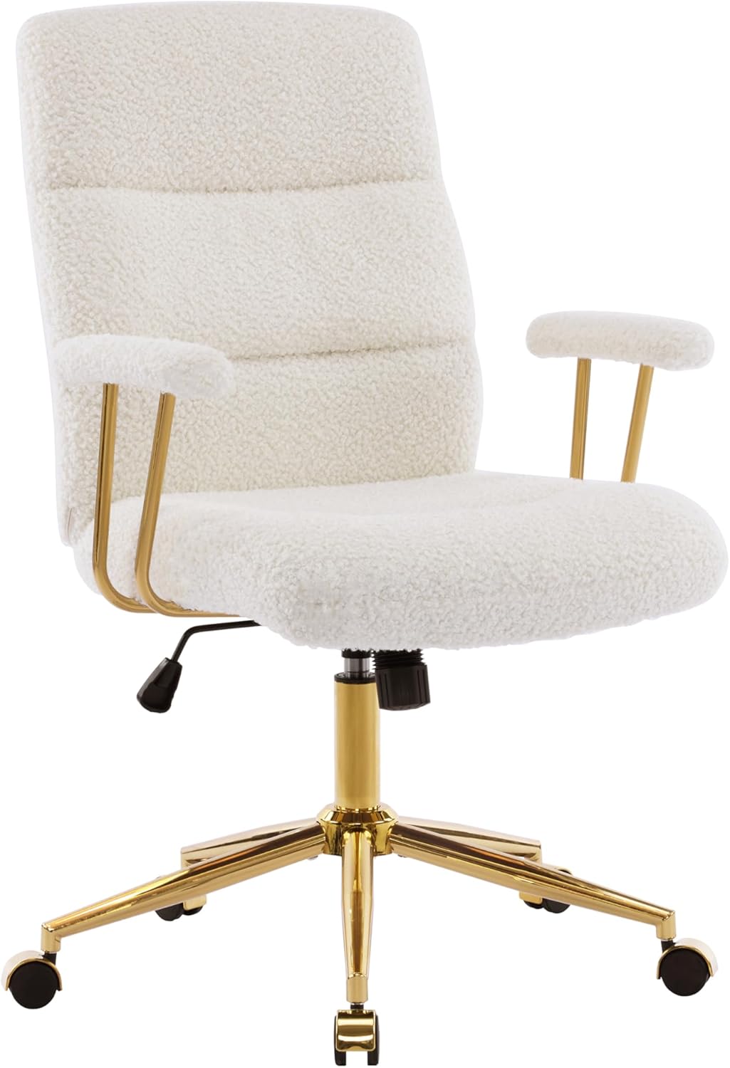 Amazon.com: Elegant White and Gold Fuzzy Office Chair with Textured ...