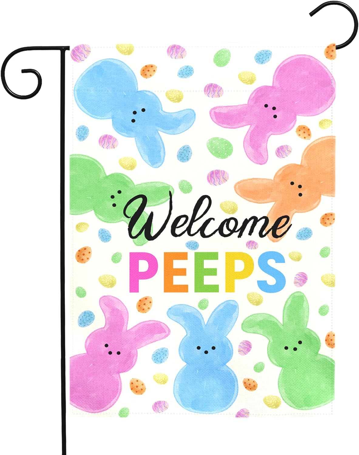 Amazon.com : Dacawin Welcome Peeps Easter Garden Flag for Outdoor ...