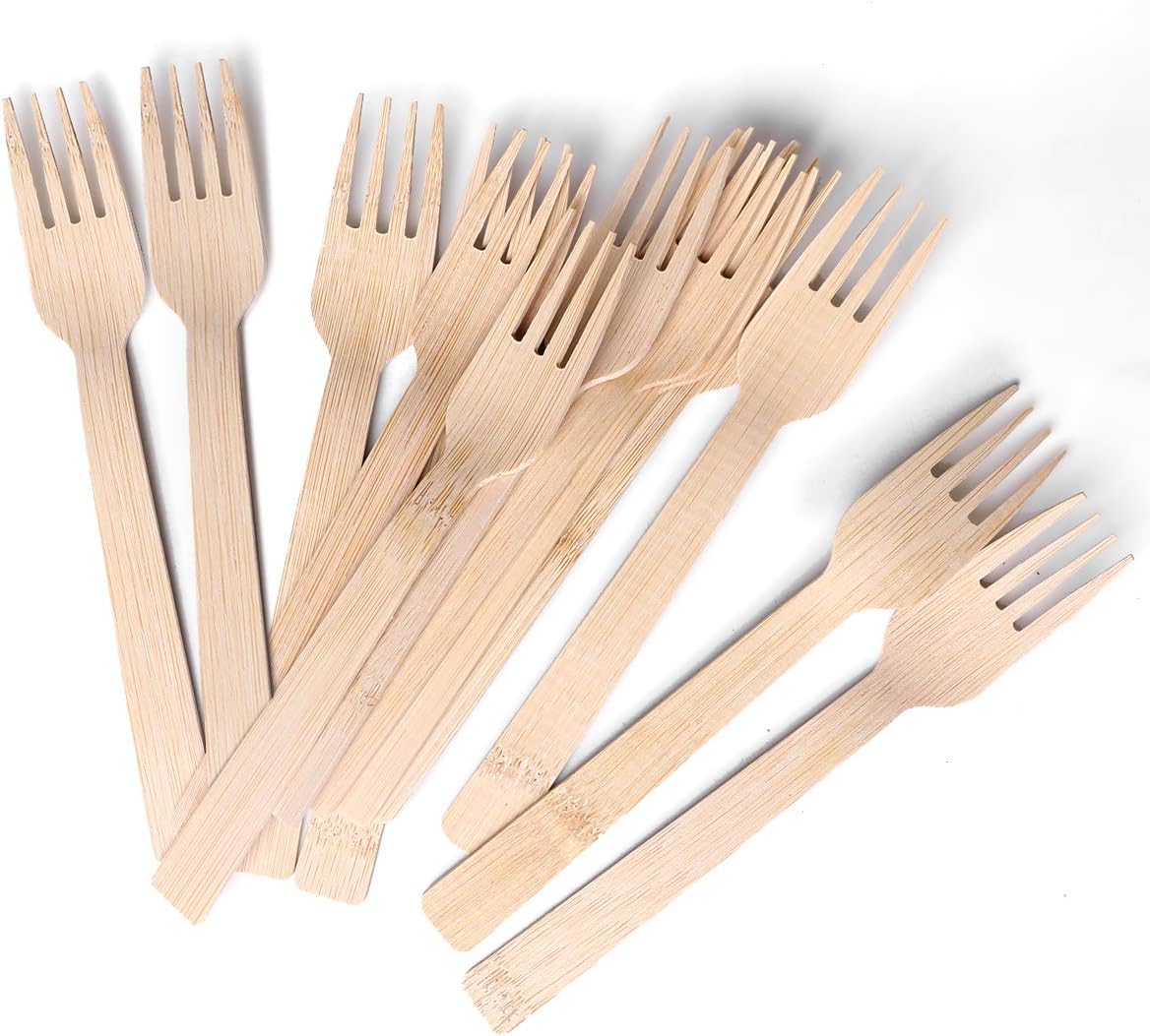 Amazon.com: GreenWorks 50 Count Bamboo Forks, 6.7 Inch large Size ...