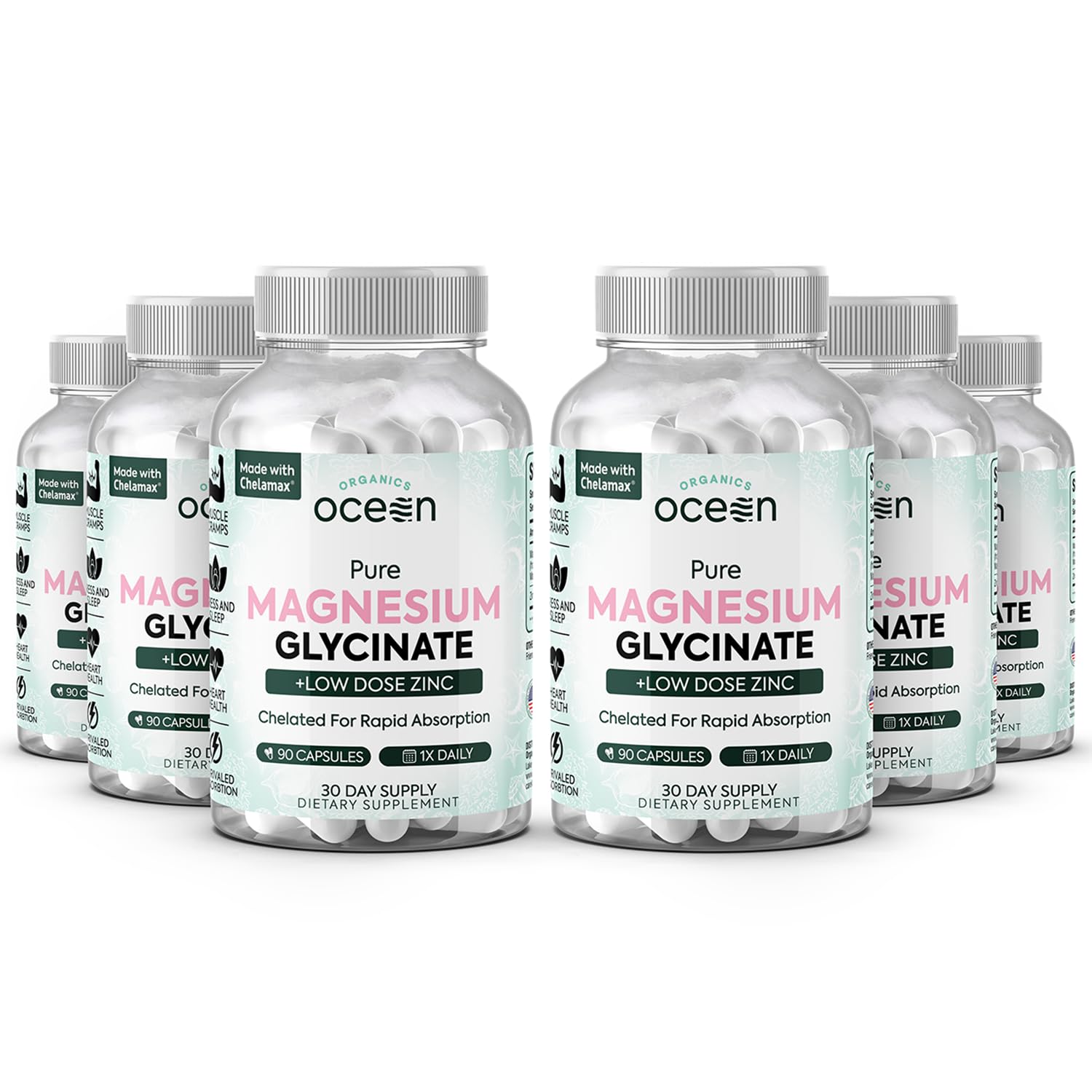Amazon.com: Organics Ocean Pure Magnesium Glycinate with Zinc - Maximum ...