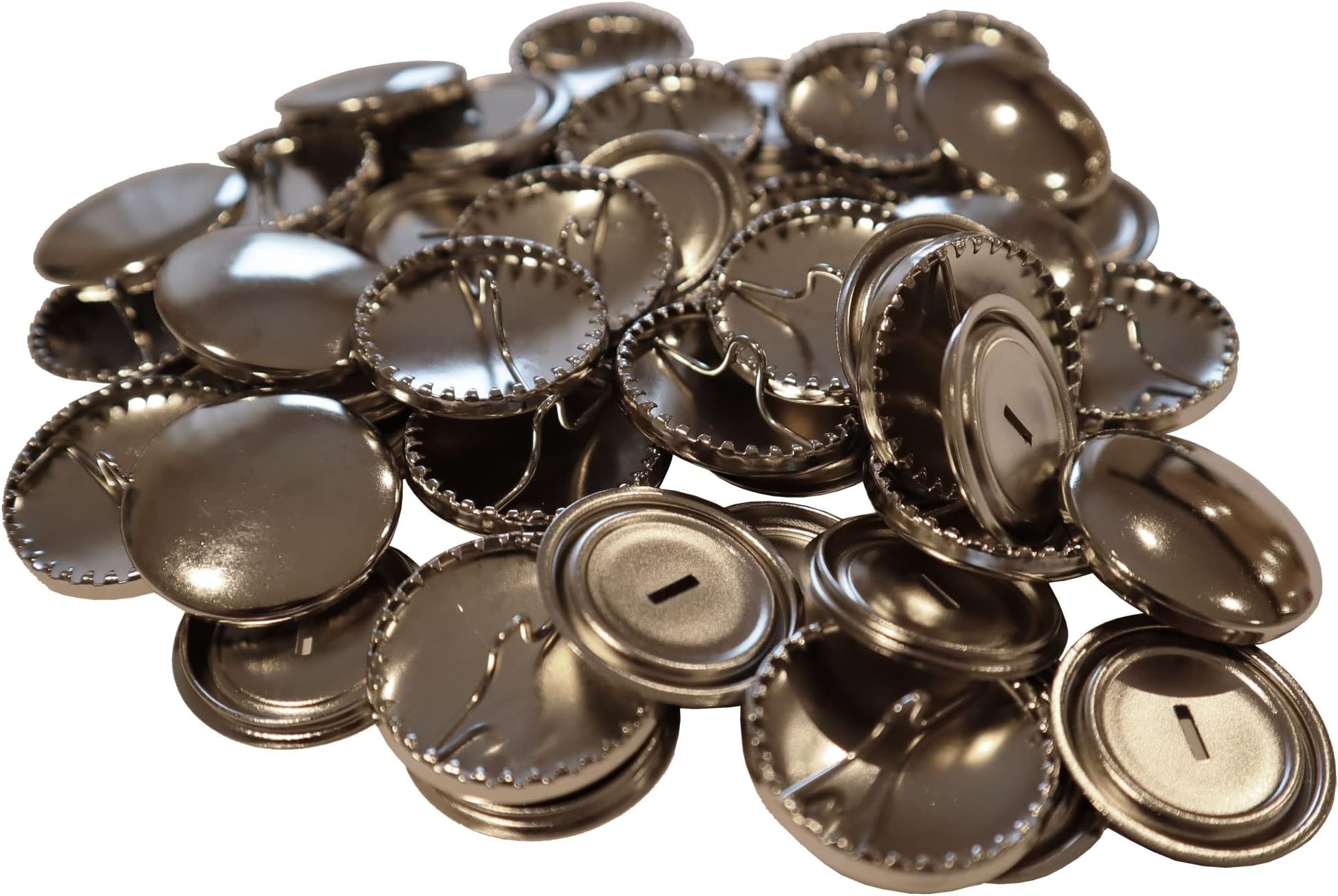 25 x 23mm Metal Cover Buttons. Make your own fabric covered buttons ...