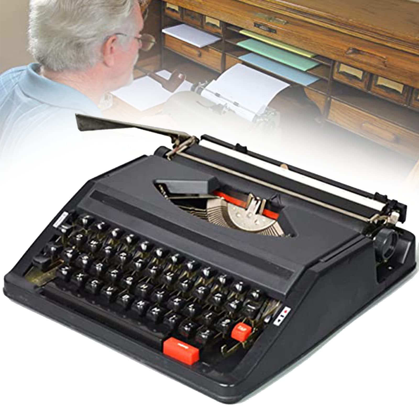 BONAD Typewriter, Vintage Finish Antique Typewriter, Portable Manual ...