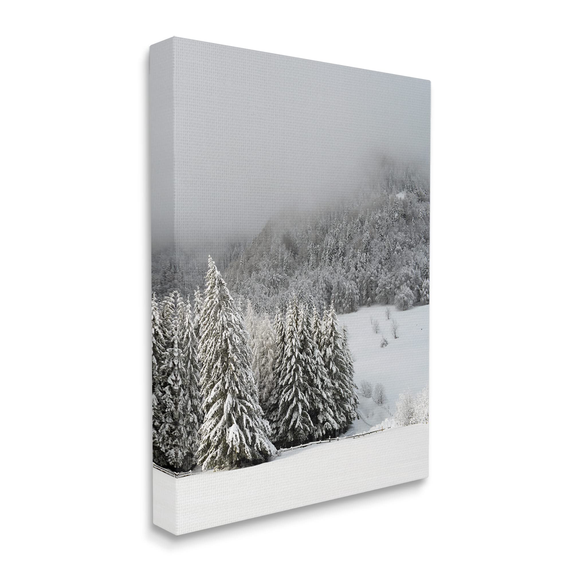 Stupell Industries Winter Snowscape Woodland Trees Canvas Wall Art ...