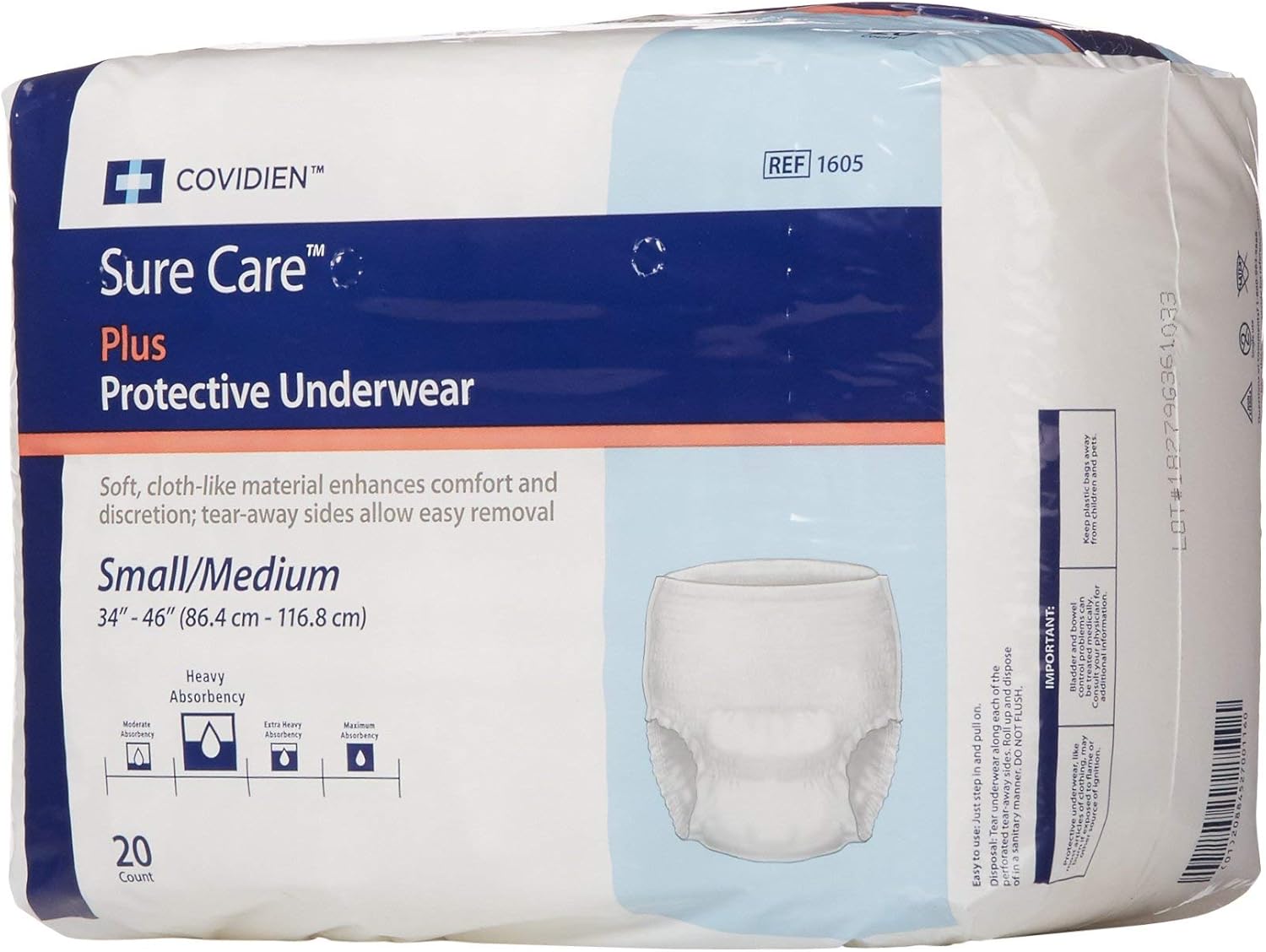 Amazon.com: SureCare Protective Small/Medium Underwear Count: 80 ...