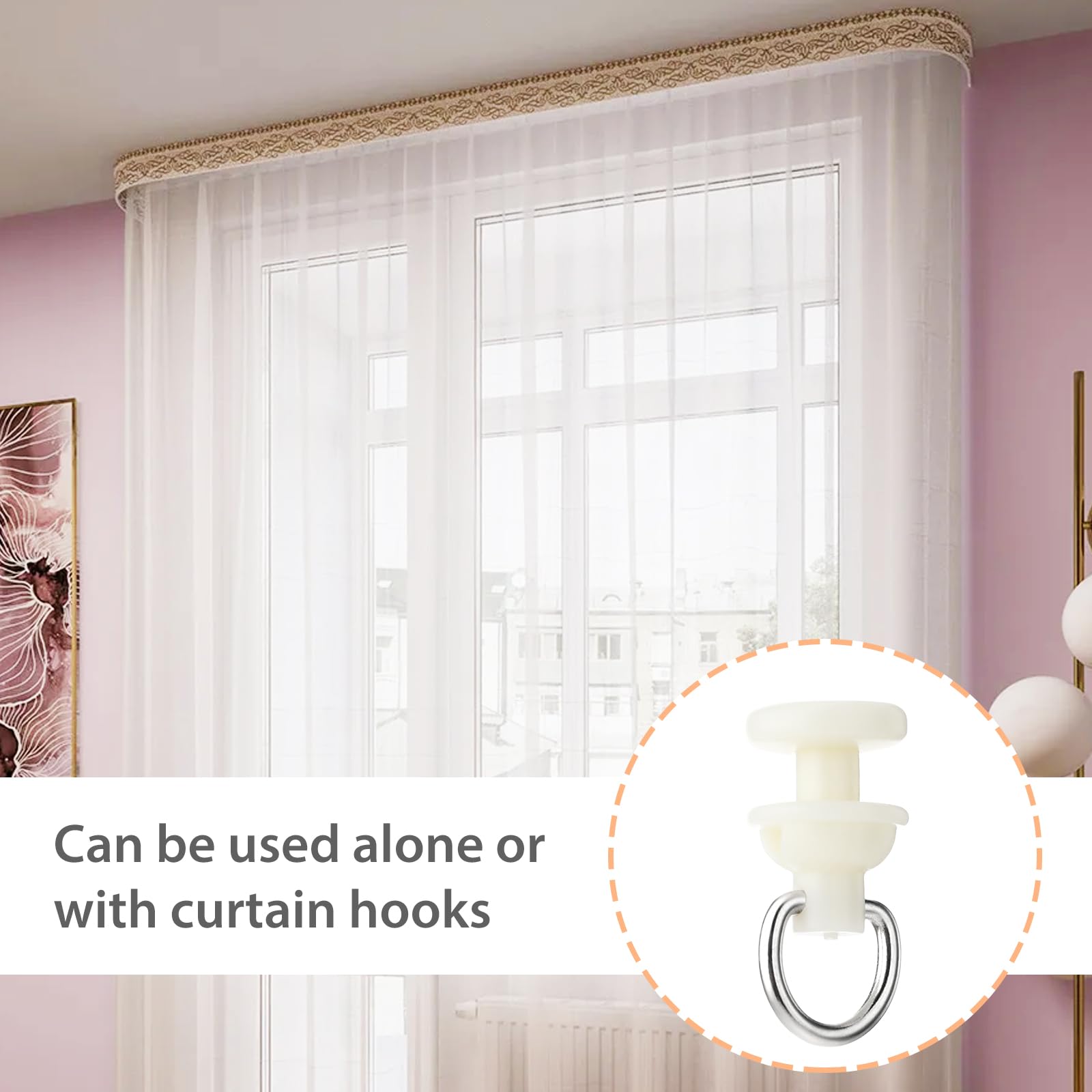 Curtain Tracks One Moment Please 50-Pack Curtain Track Gliders - Silent ...