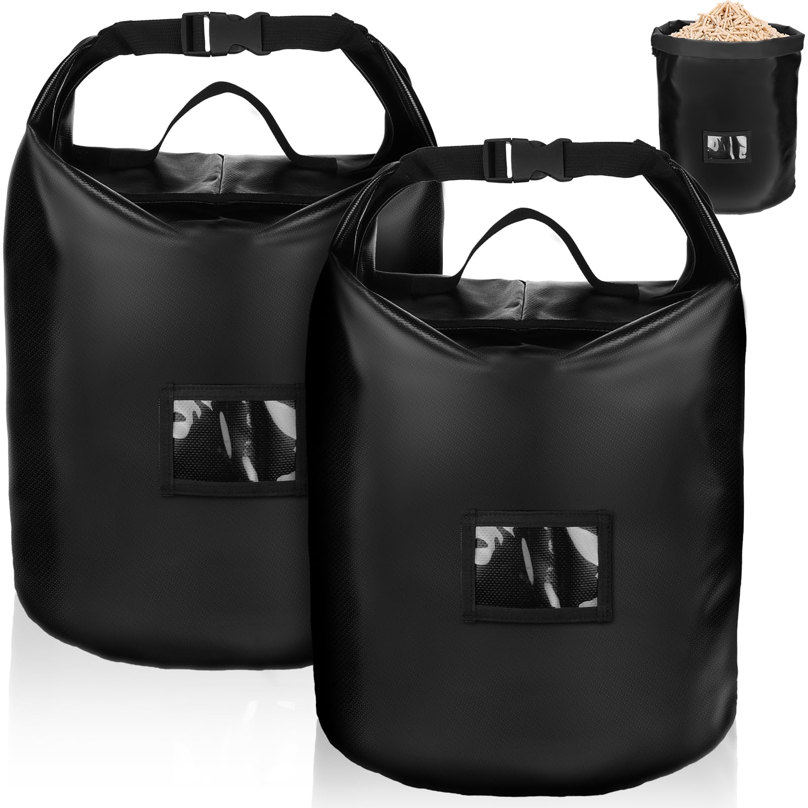 Amazon.com : Clysee 2 Pcs Upgraded 20 lbs Wood Fuel Pellet Storage ...