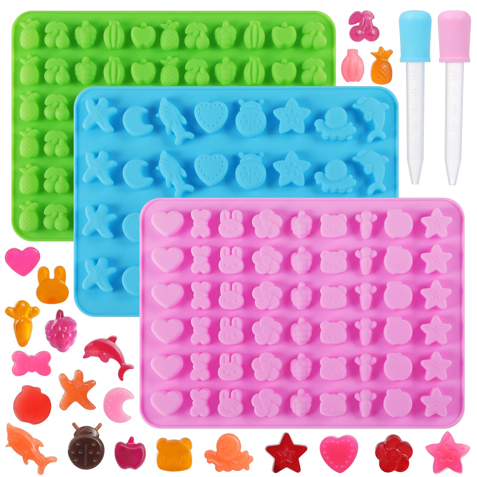 Amazon.com: Silicone molds for gummies, Silicone Gummy Candy Chocolate ...