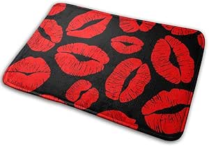 Amazon.com: Bath Mat Red Lips Print Memory Foam Bath Mats Non Slip Soft ...