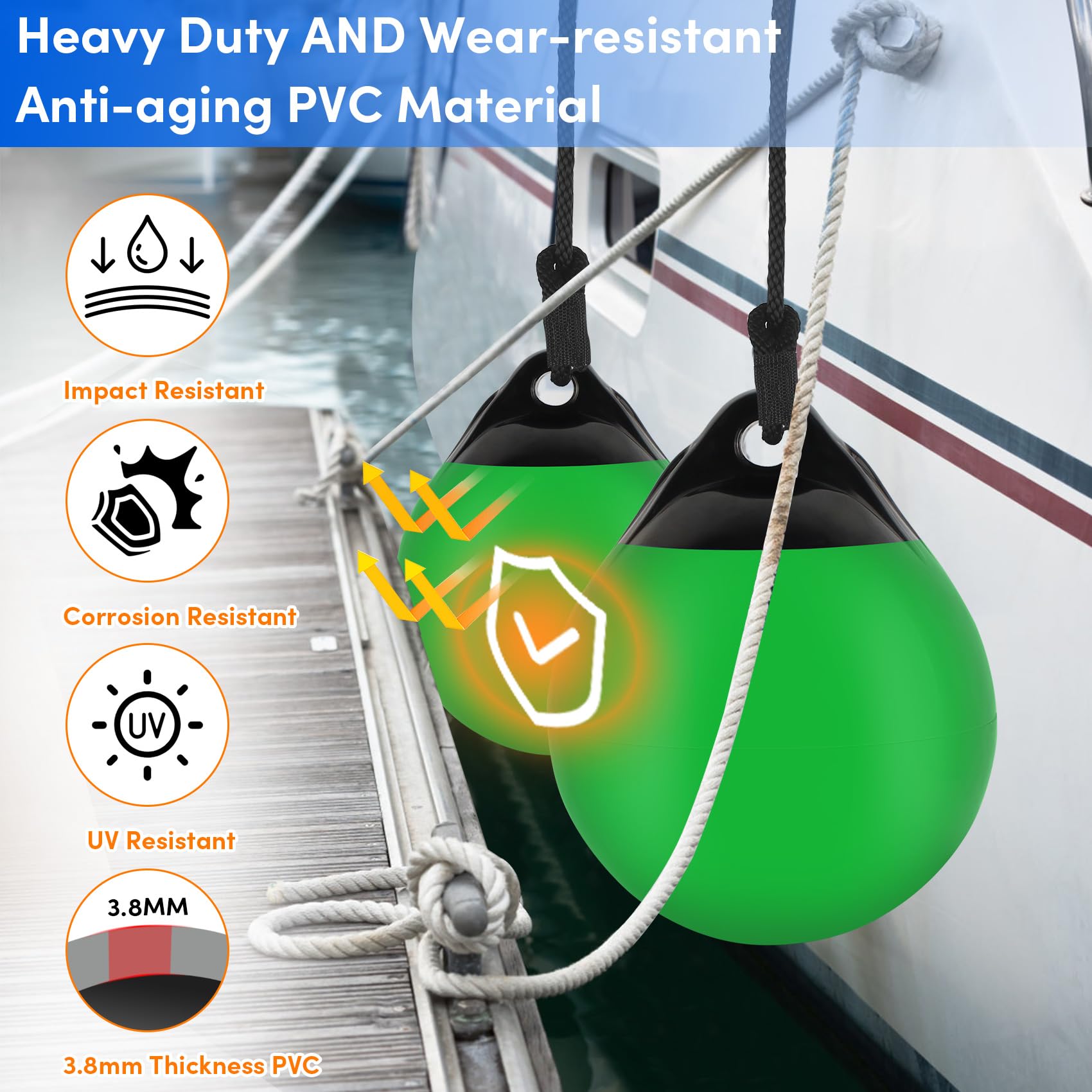 Oshhni Boat Fender Ball, Anchor Buoy, Heavy Duty PVC Float Buoy For