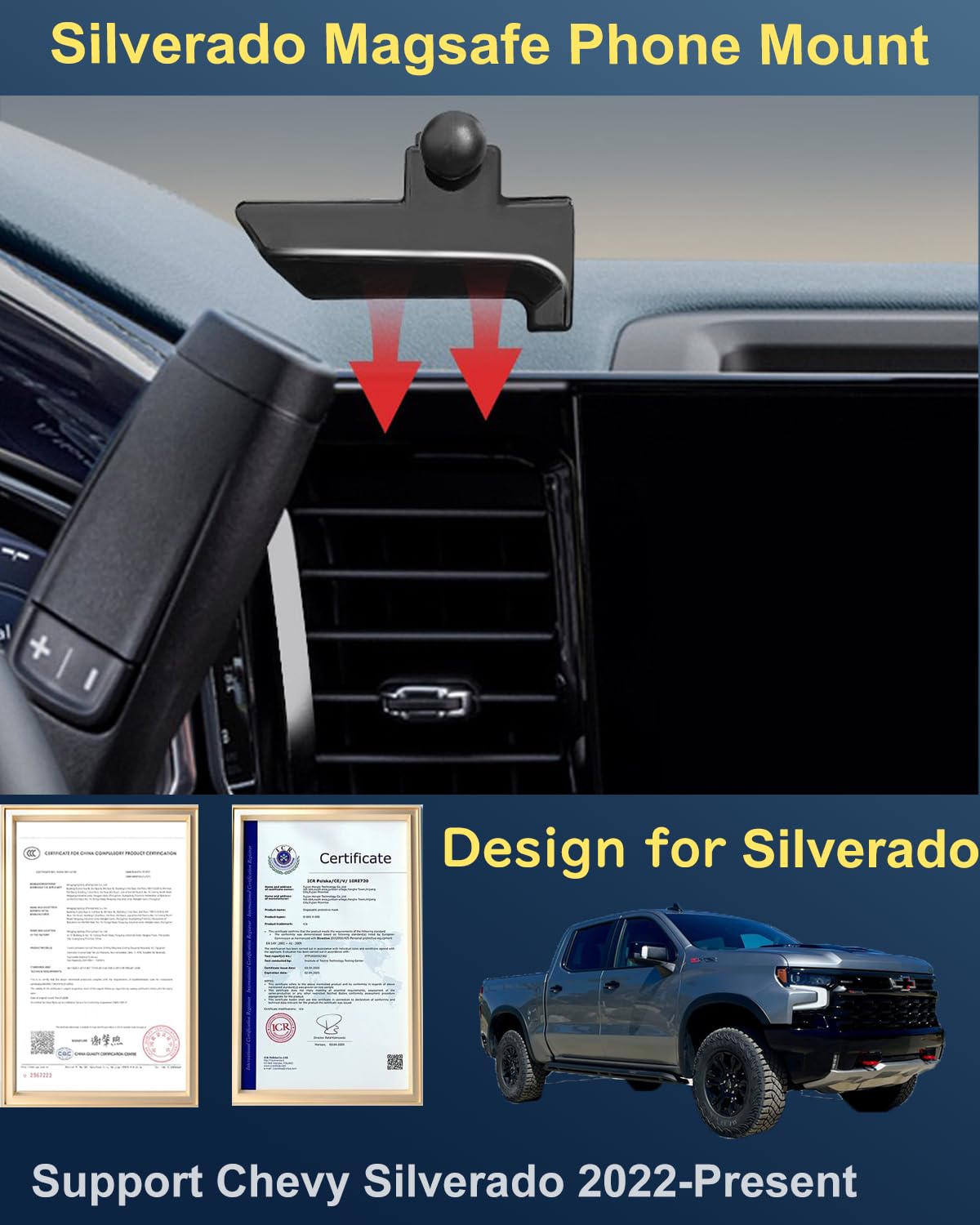 Ram Mount Phone Mount For 2022-2025 Chevy Silverado & GMC Sierra ...