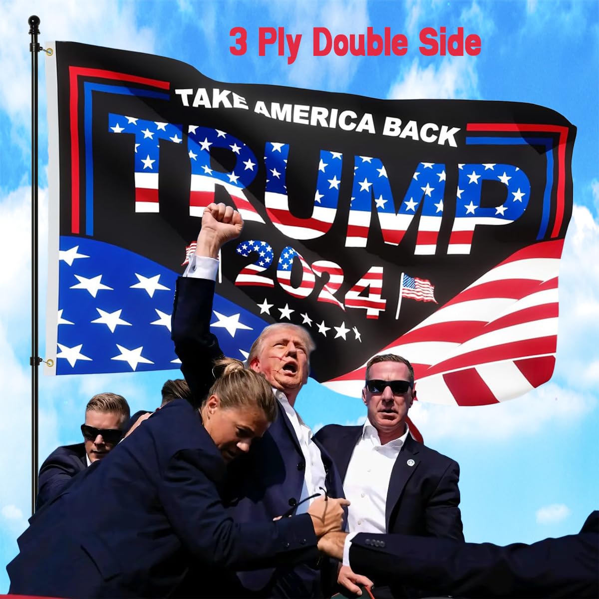 Amazon.com : Trump Flags 3x5 Outdoor Double Sided 3Ply Take America ...