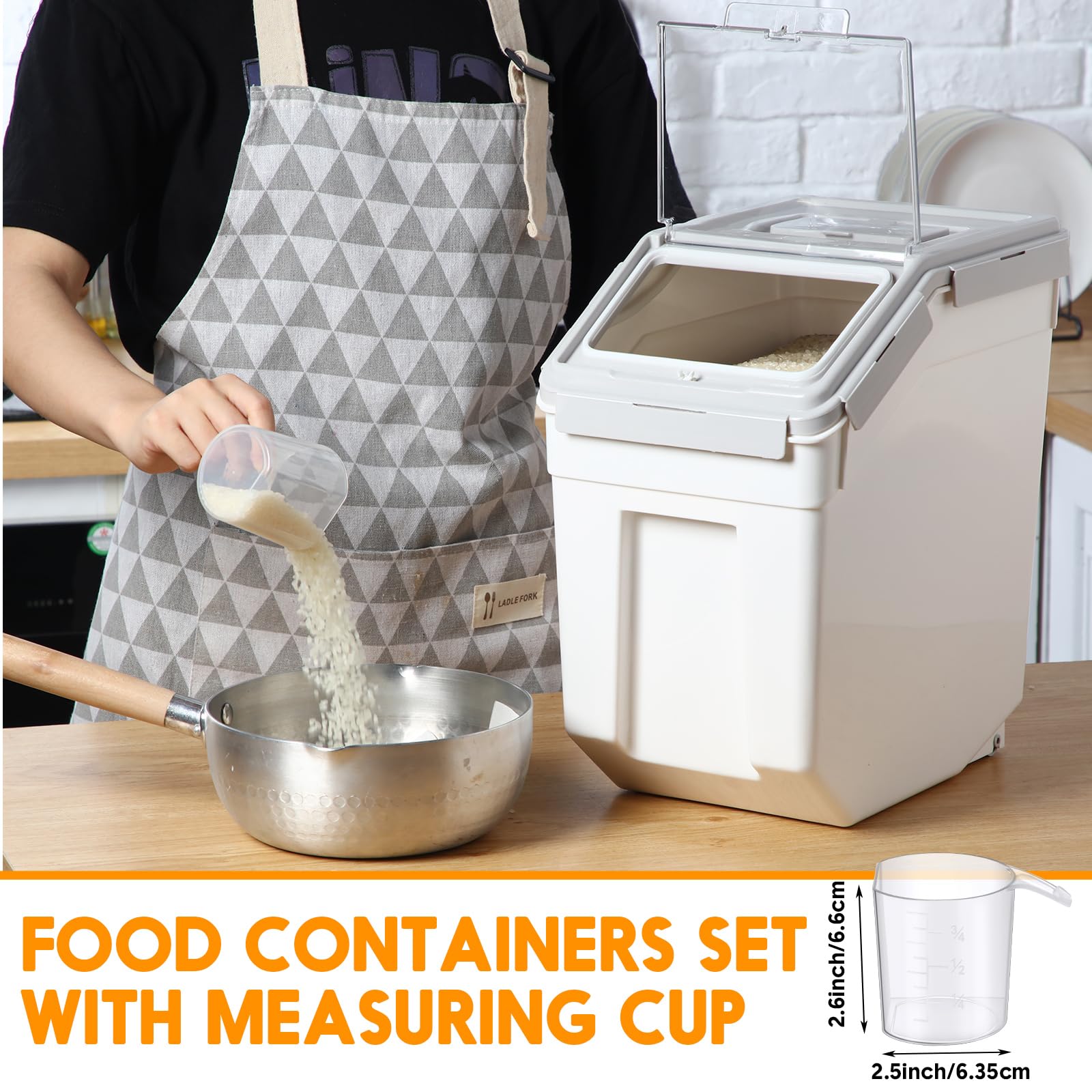 Umigy 4 Pcs Plastic Rice Storage Container Food Containers Set with ...