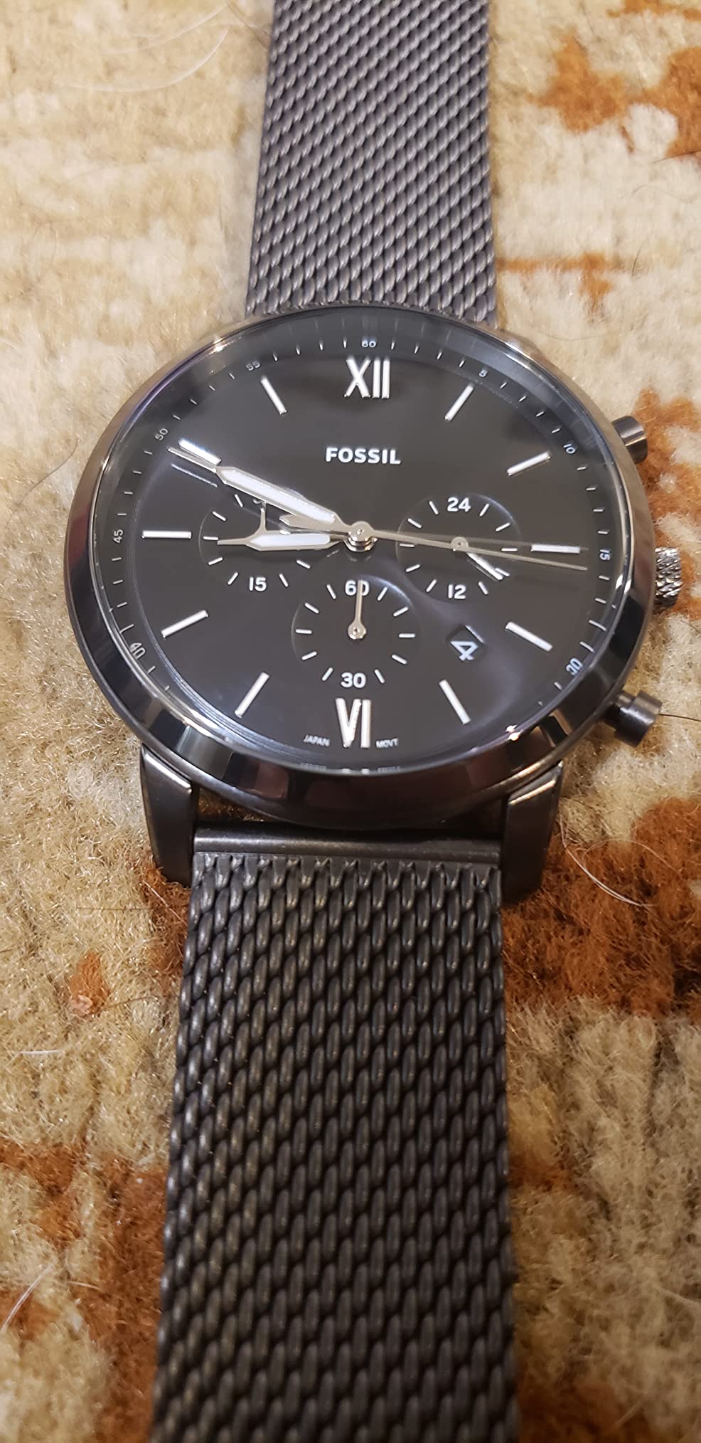 $12/mo - Finance Fossil Men's Neutra Quartz Stainless Steel Mesh ...