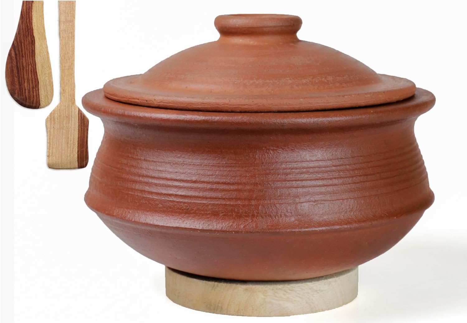 Buy Craftsman Clay Biryani Handi/Pot for Cooking and Serving with Lid 4 ...