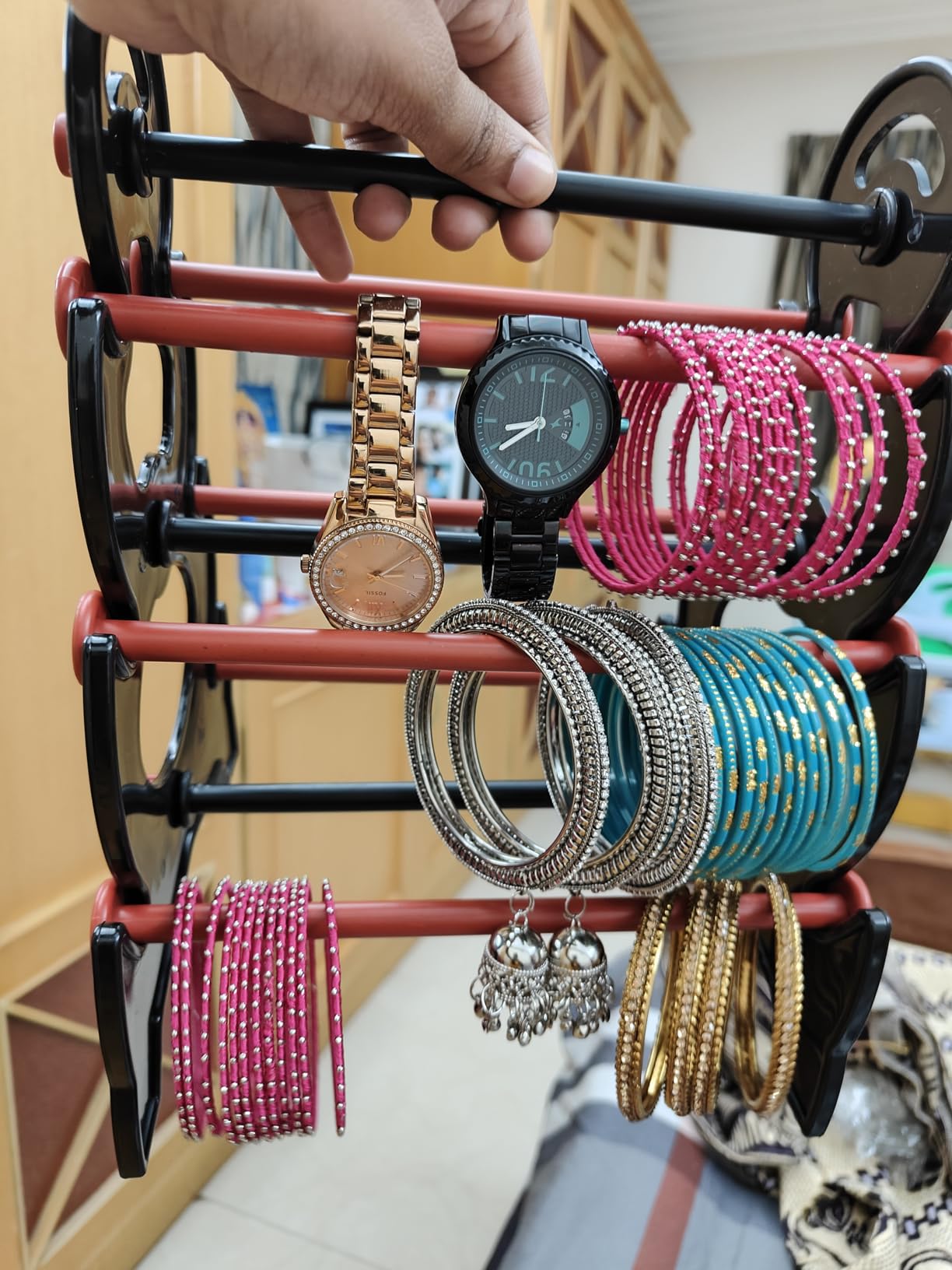 CS Home Edit Plastic Bangle Stand for Wardrobe | Bangle Organizer for ...