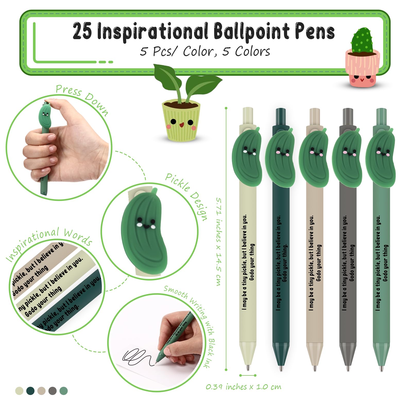 Snapklik.com : 25 Sets Inspirational Pickle Gift Bulk For Coworkers ...