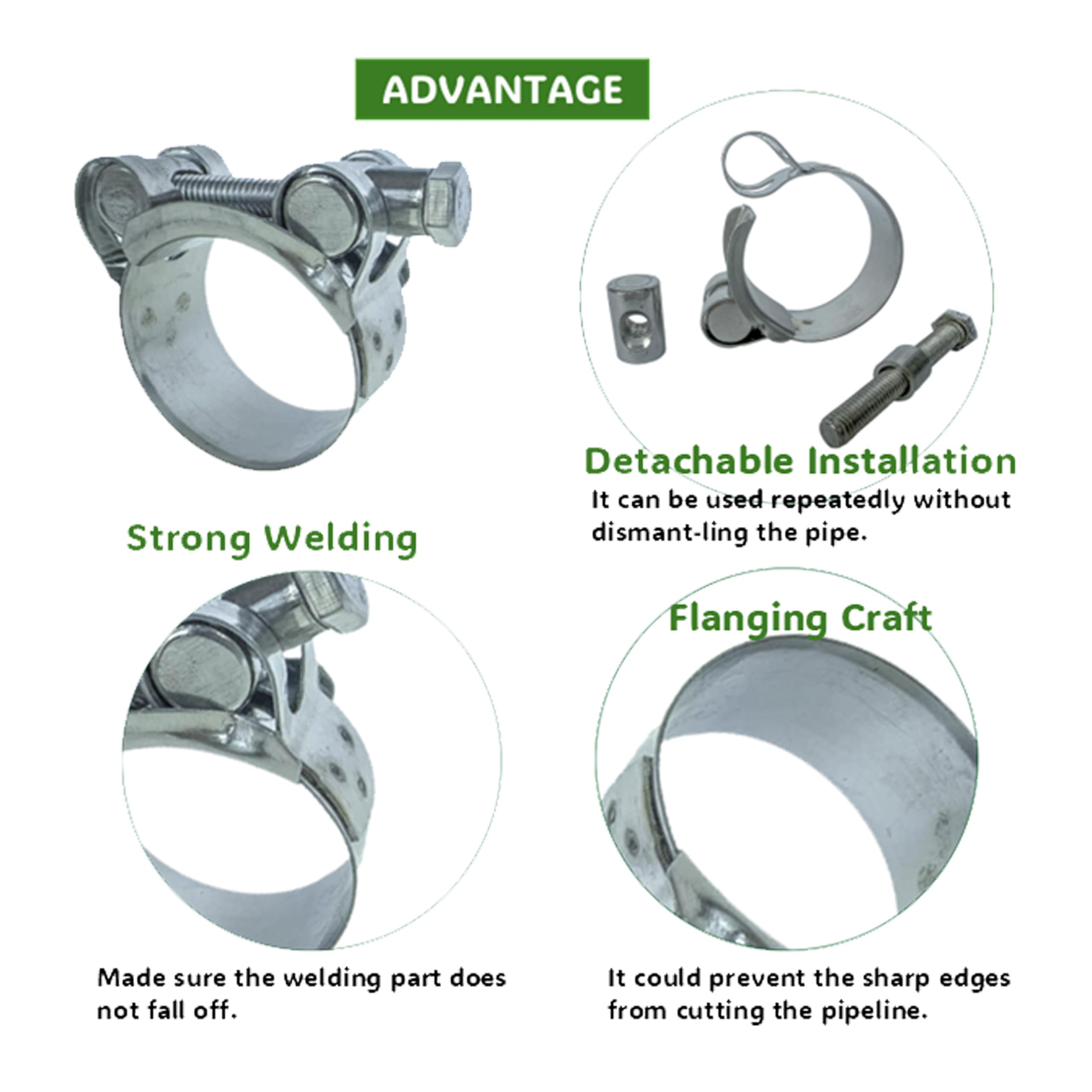 Snapklik.com : Bekelan T-Bolt Hose Clamps,56-59mm Heavy Duty Adjustable ...