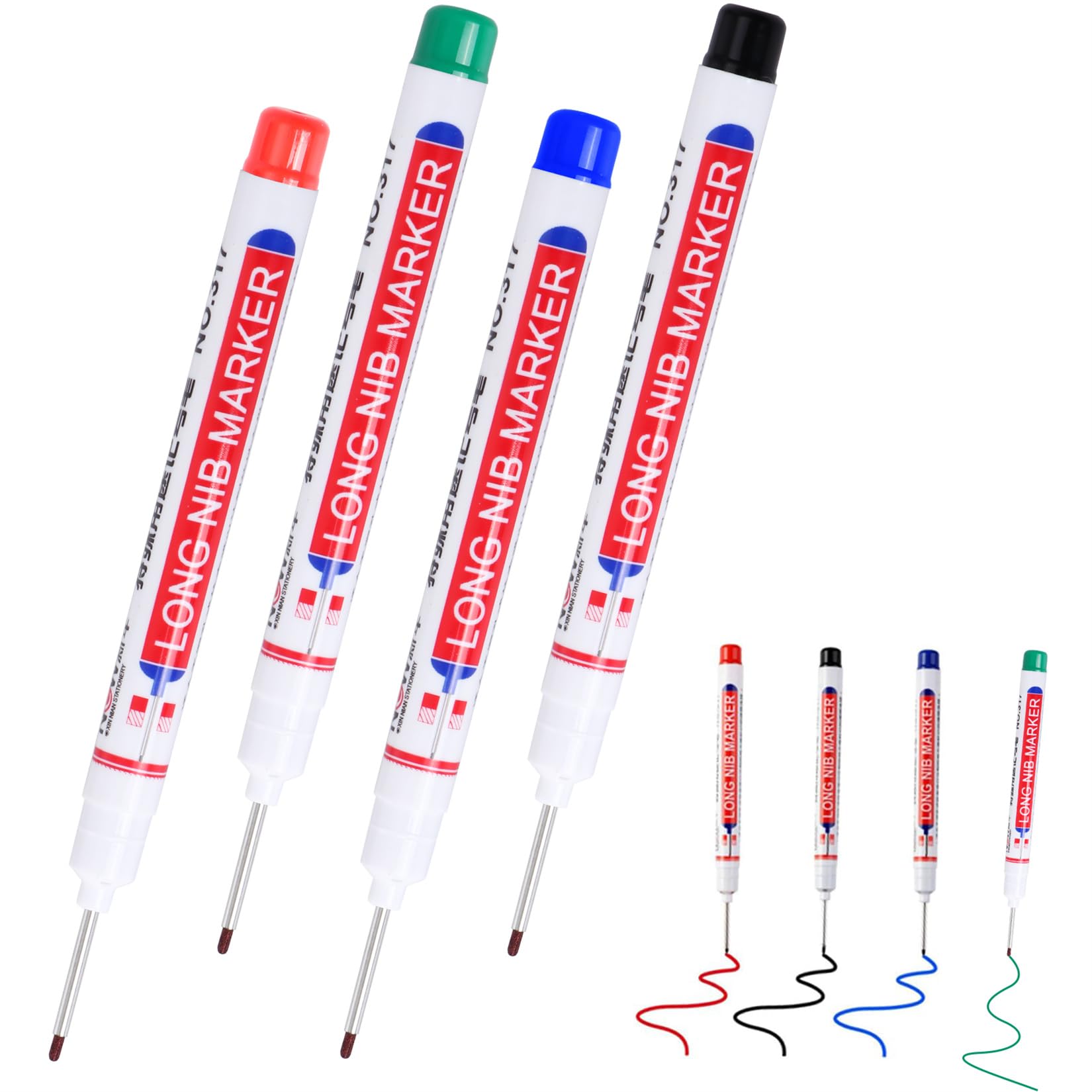 Deep Hole Marker Pens 20mm Deep Drill Hole Long Nib Water Resistant ...