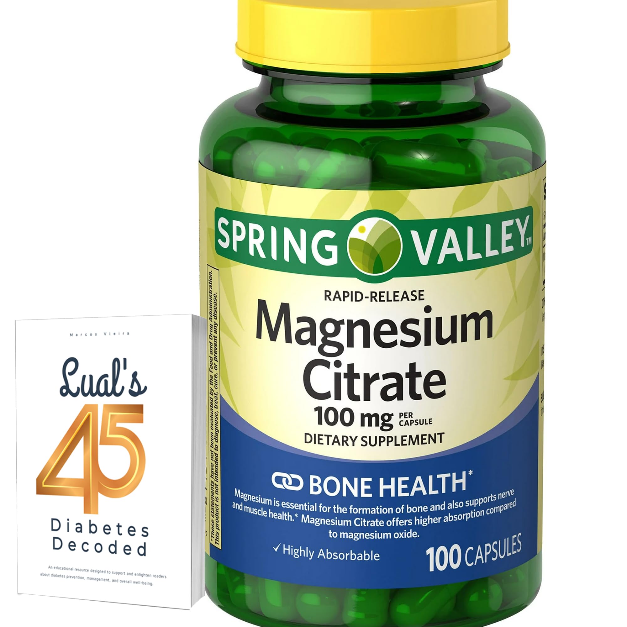 LUAL Magnesium Citrate for Bone Health. Includes Luall Sticker + Spring ...