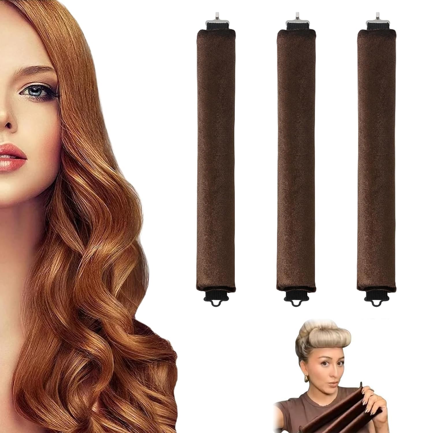 Amazon.com : VANVO Heatless Hair Curler Set | Flexi Rods for No-Heat ...