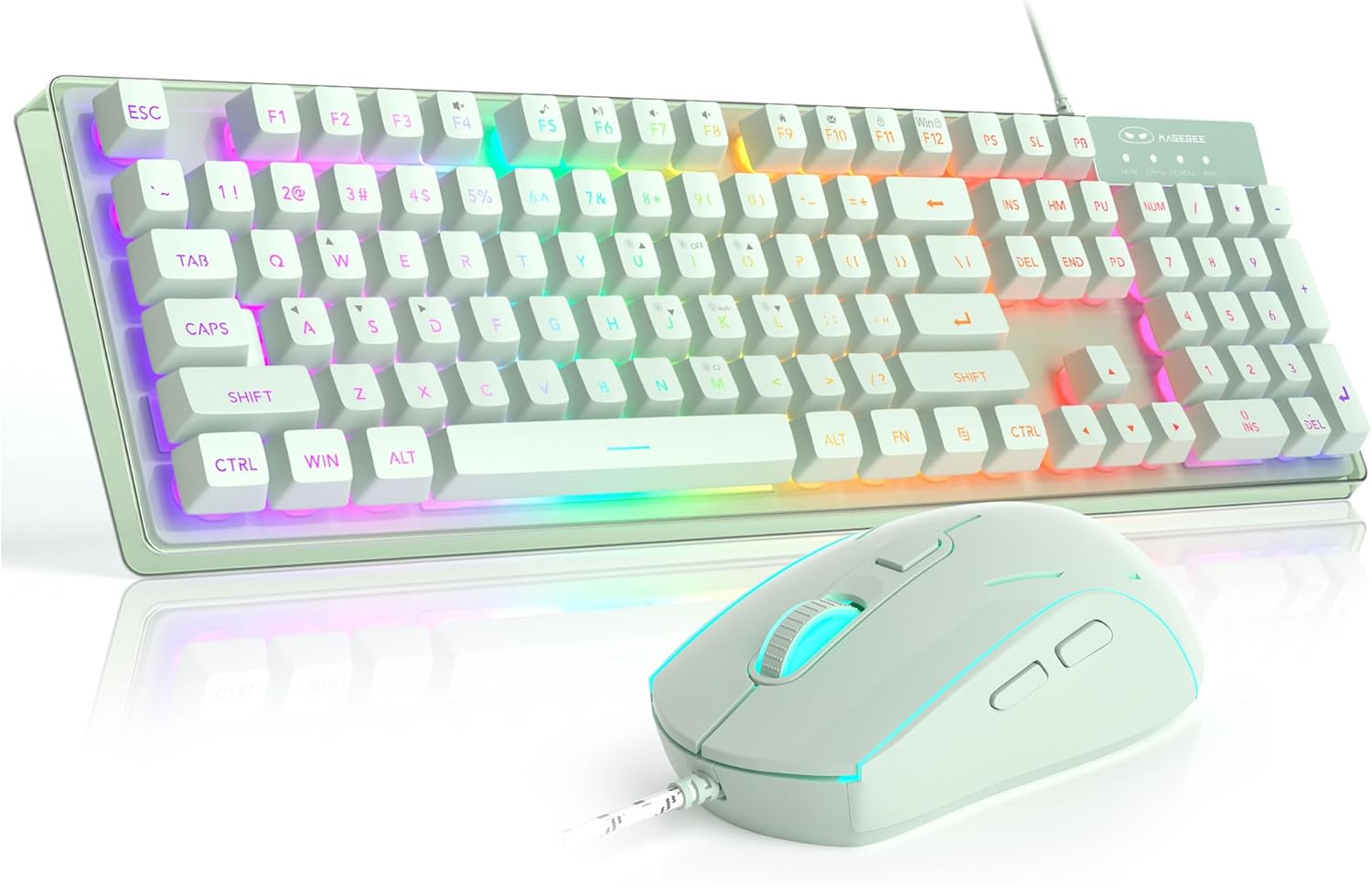 Gaming Keyboard and Mouse Combo, K1 RGB LED Backlit Keyboard with 104 ...