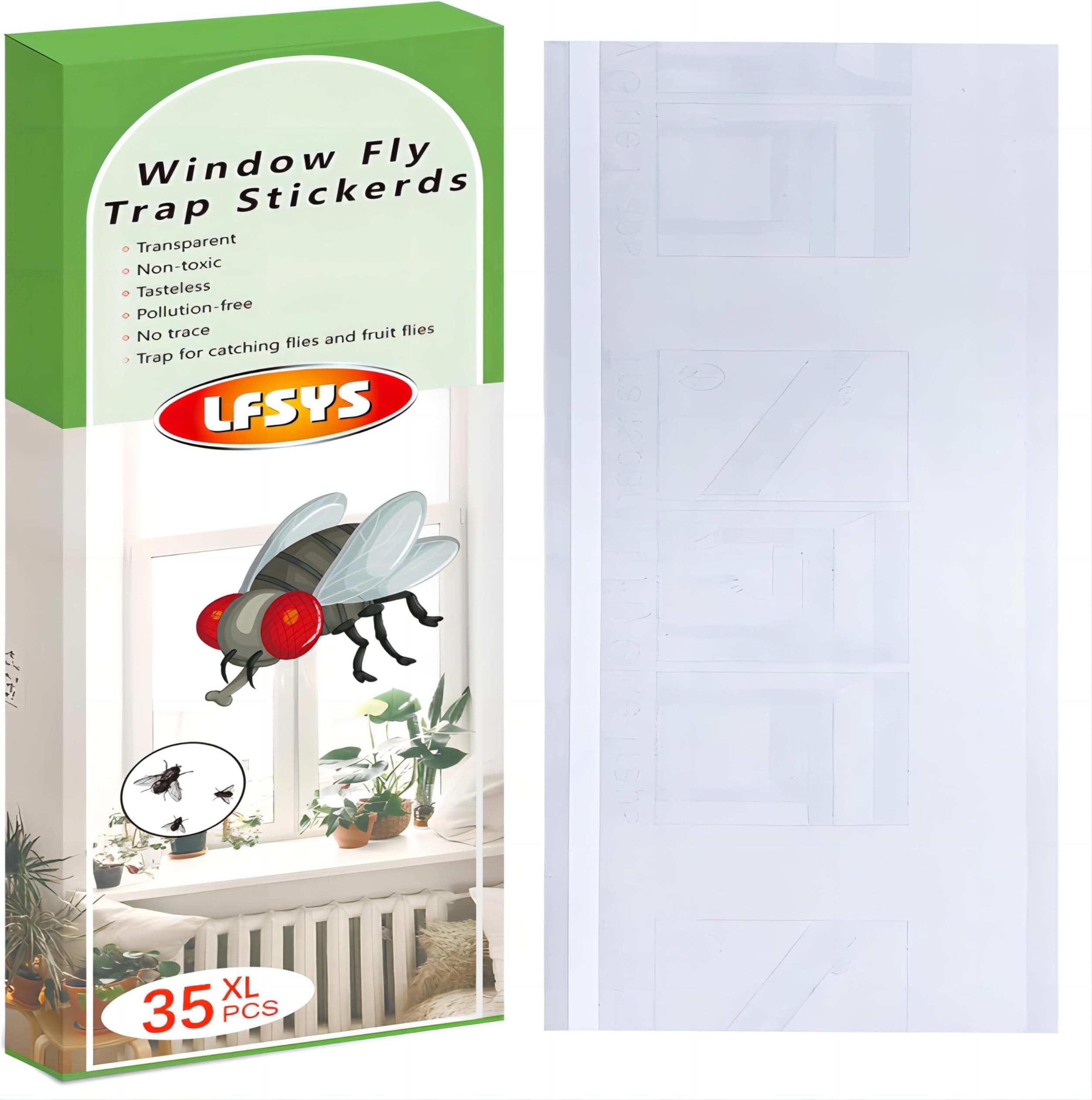 Amazon.com : Harris Indoor Window Fly Trap, 12 Pack Clear Sticky Strips ...