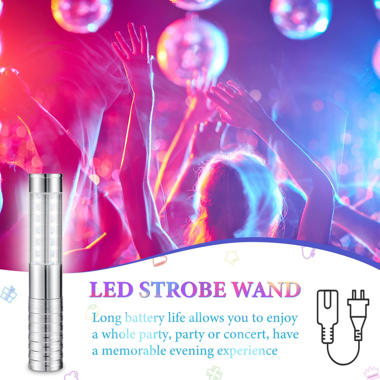 2 Pieces LED Strobe Baton Light LED Bottle Service Light Reusable LED ...