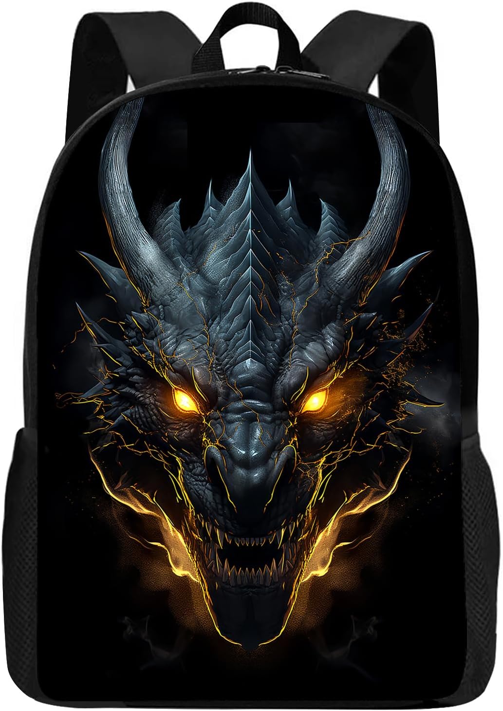 Amazon.com | Huke Dragon Backpack for Kids Boys Girls, Cool Black Gold ...