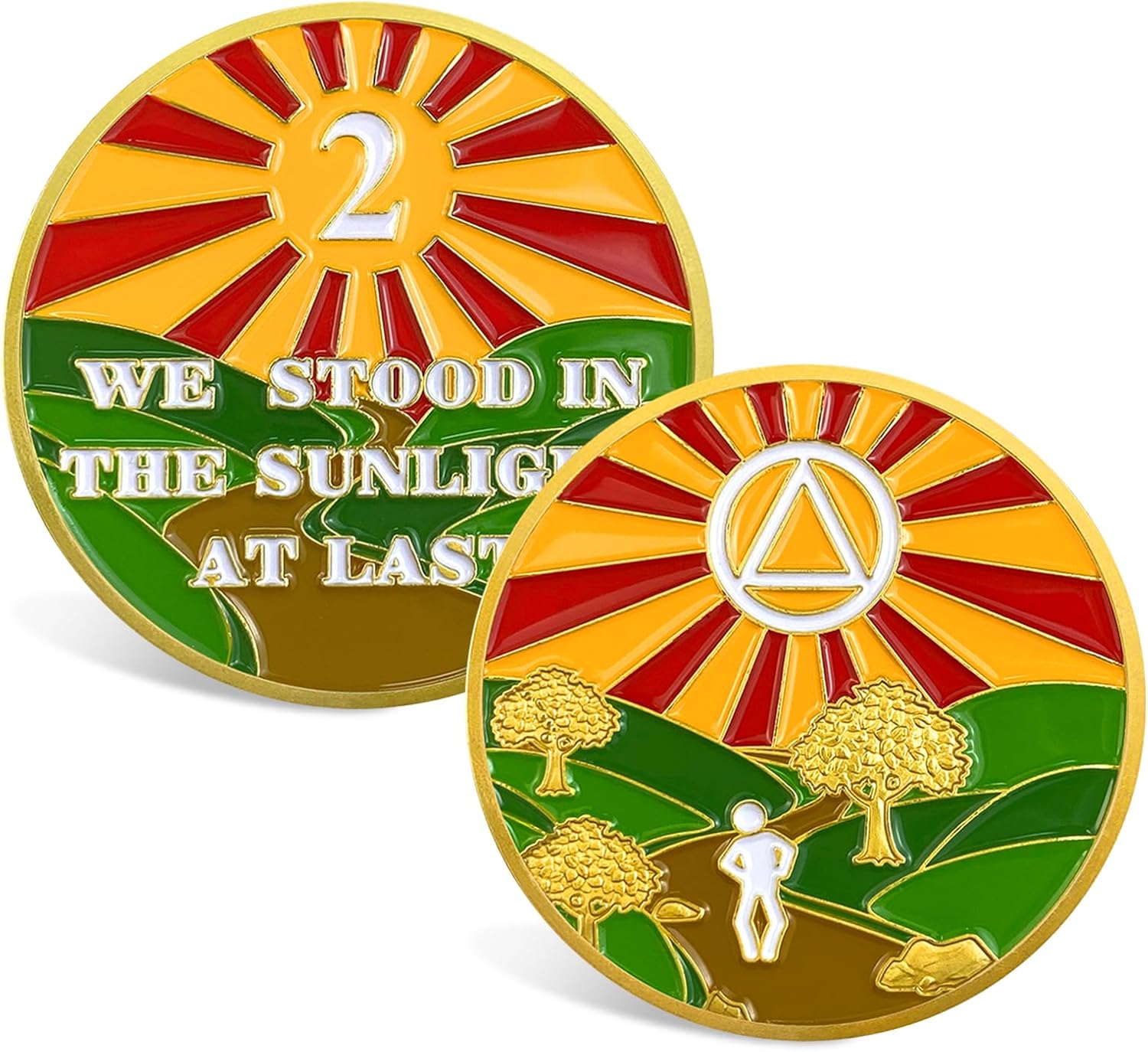 Amazon.com: CHURYUML 2 Year Sobriety Coin Sunlight of The Spirit ...