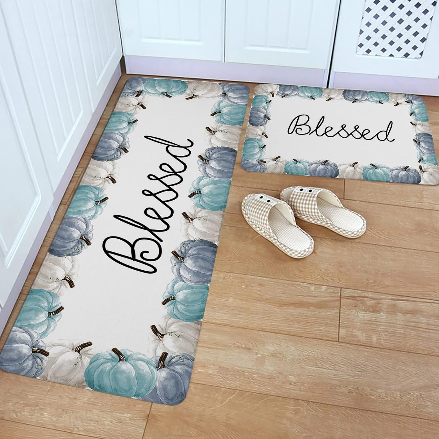 Amazon.com: Fall Thanksgiving Kitchen Rugs and Mats Set of 2 Pieces ...