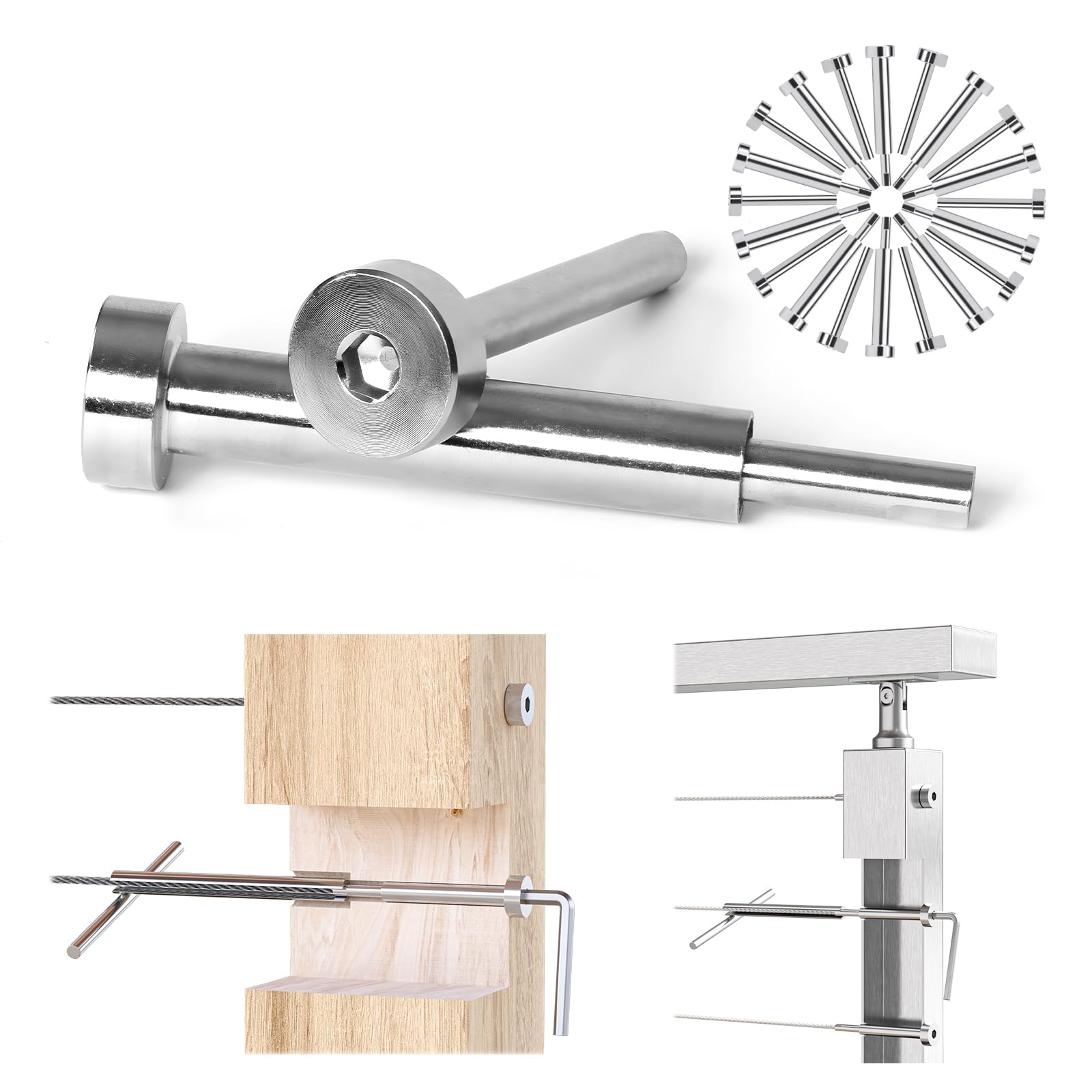 Buy [Patent] Muzata 20 Pack 1/8" Invisible Cable Railing Kit Hardware ...