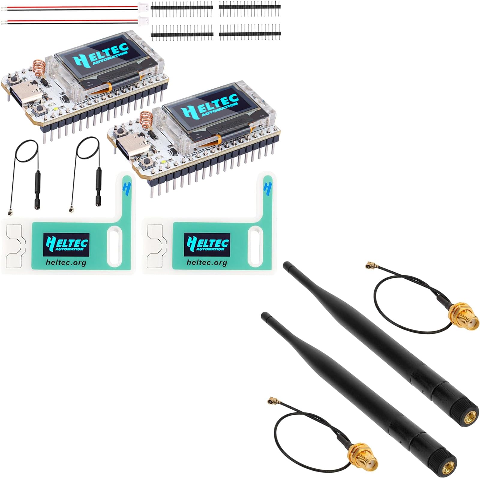 Amazon.com: 2 Pack ESP32 LoRa V3 Module Board with Case + 2 Pack 915MHz ...