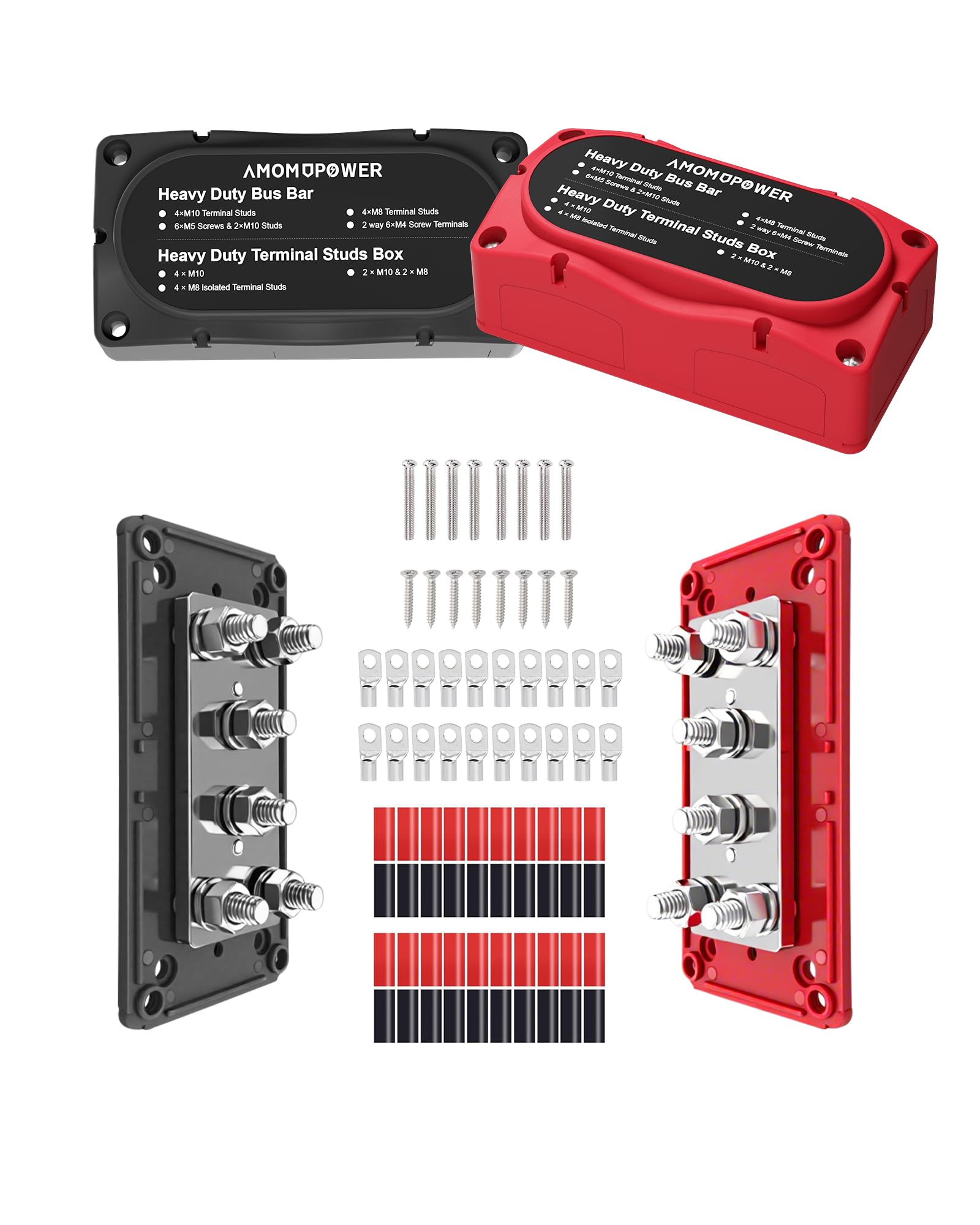 Snapklik.com : Jamgoer 450A Bus Bar 12v Power Distribution Block 6 X 5/16"