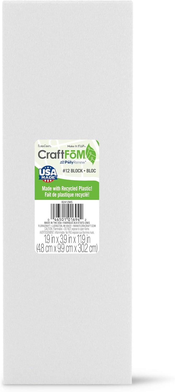 Amazon.com: FloraCraft CraftFōM Block 1.9 Inch x 3.9 Inch x 11.9 Inch ...