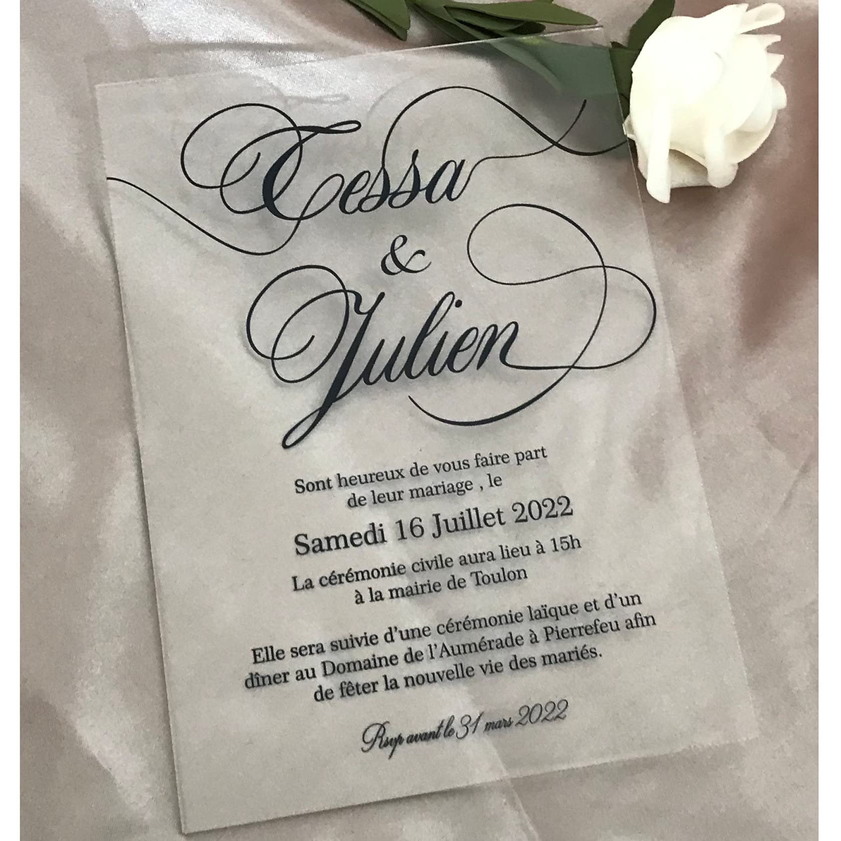 Papel Transparente Para Invitaciones De Boda ZYNERY Paquete De 140