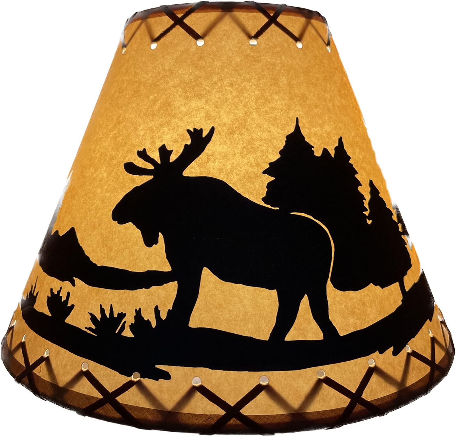 Rustic Oiled Kraft Laced Coyote Clip-On Lamp Shade - 9" - Amazon.com