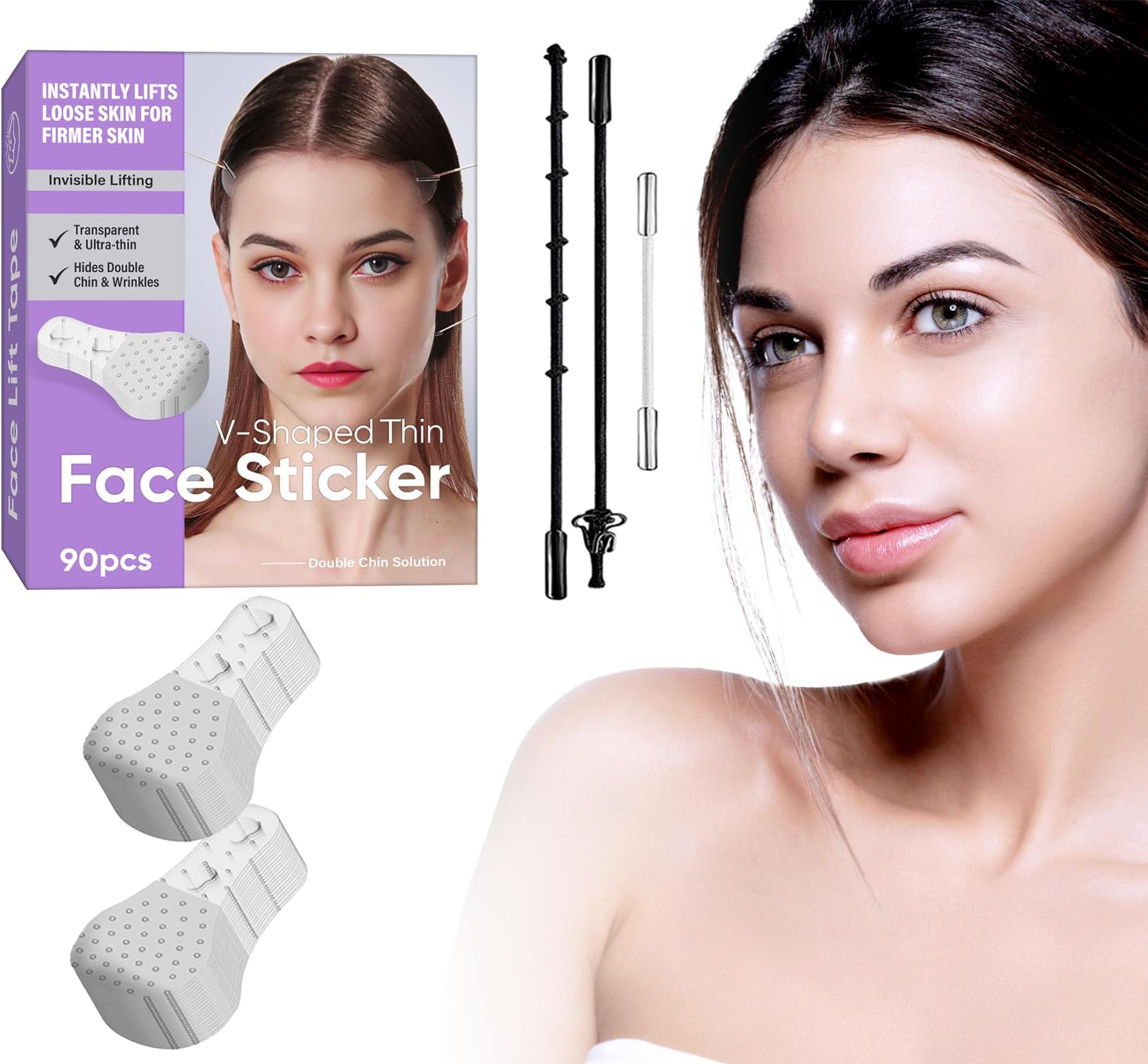 Amazon.com : Face Lift Tapes, Invisible Sticker with Fixed Rope ...