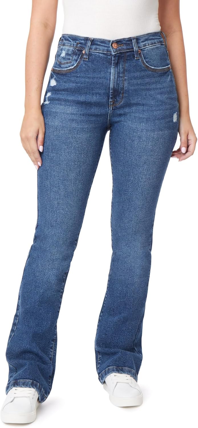 kensie Jeans for Women The Tessa Vintage High Rise Bootcut w/Clean Hem ...