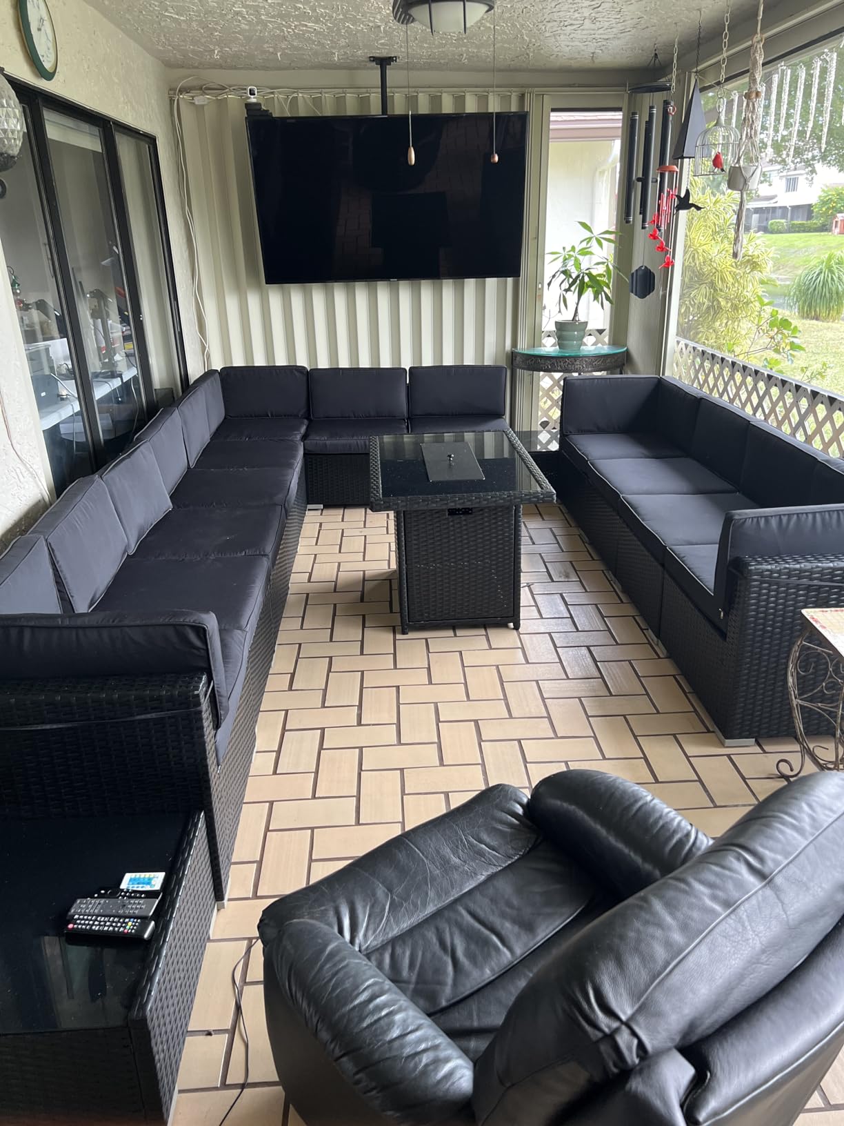 $71/mo - Finance LayinSun 8 Piece Patio Furniture Set with 44" Propane ...